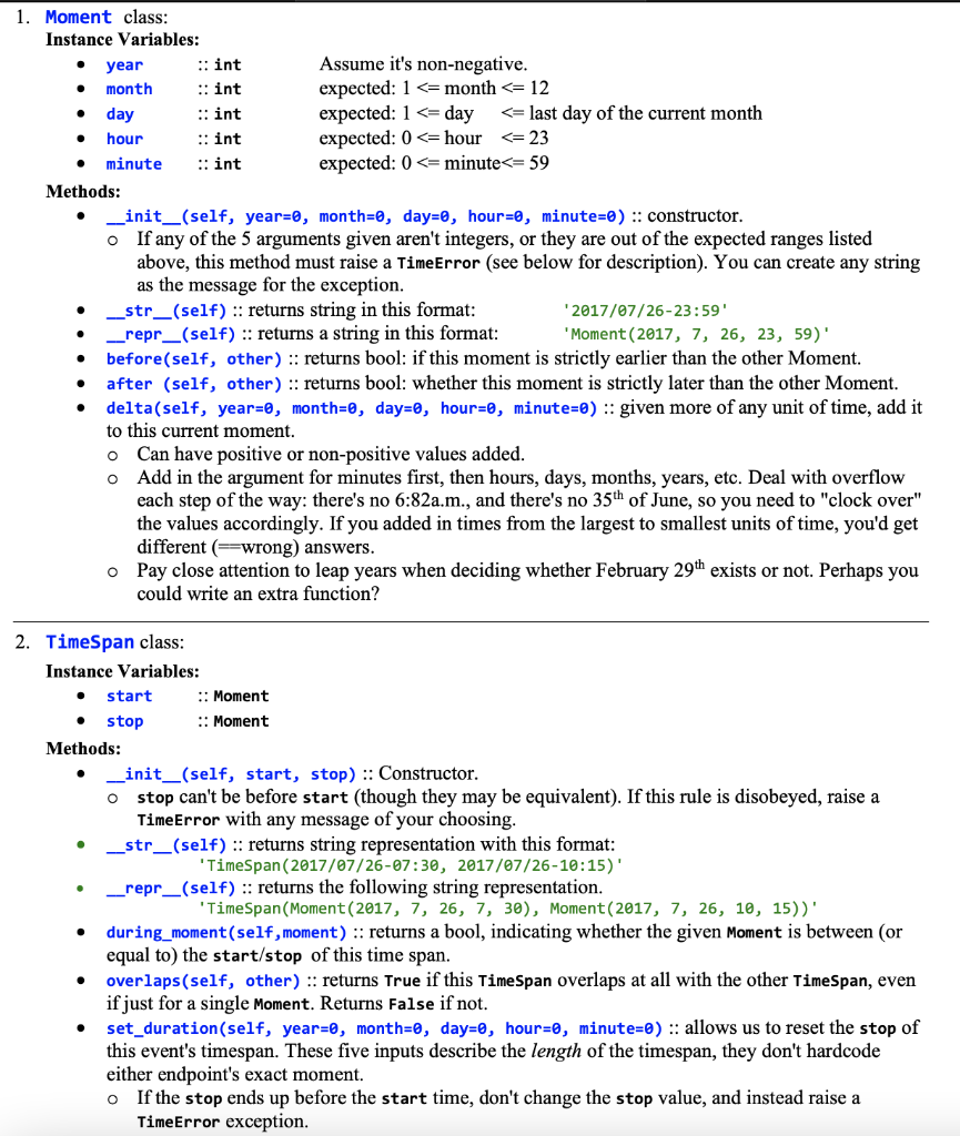 Solved NEED HELP WITH TIMESPAN CLASS PLEASE | Chegg.com