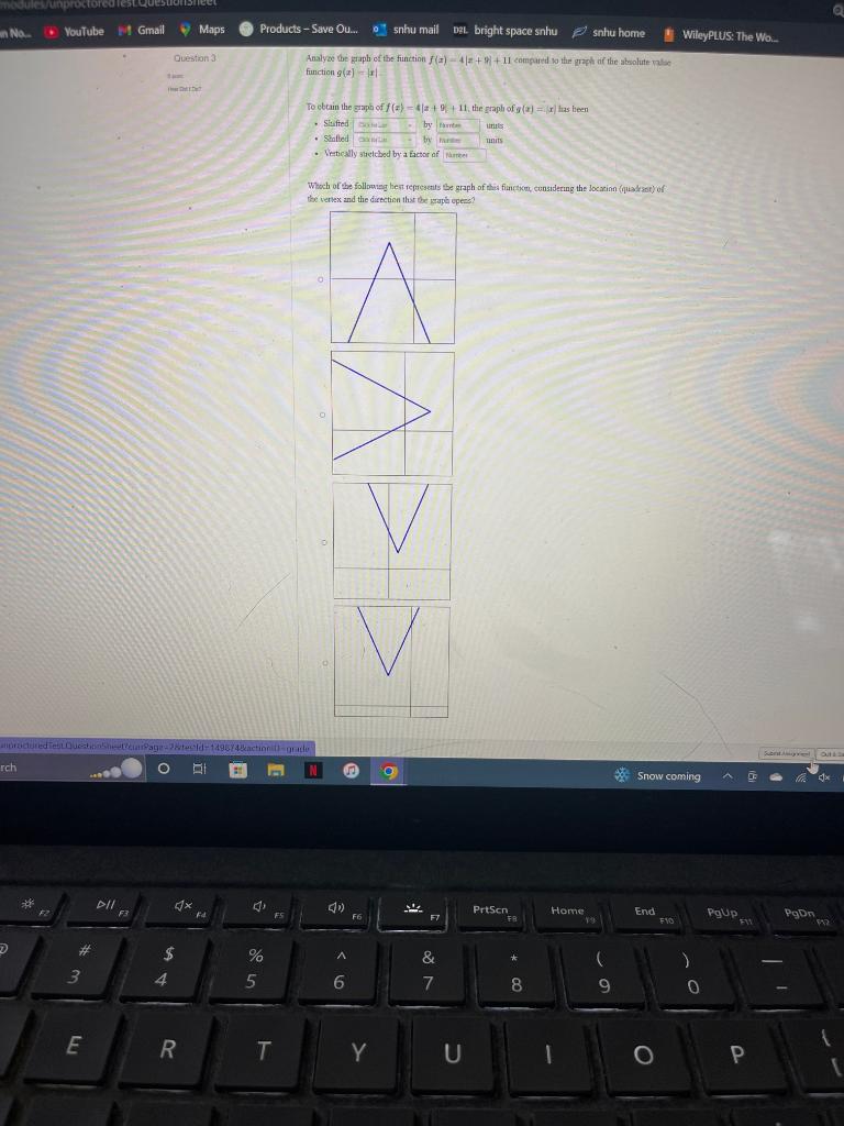 Analyoe the graph of the function f(x)−4∣z+4∣+11 | Chegg.com