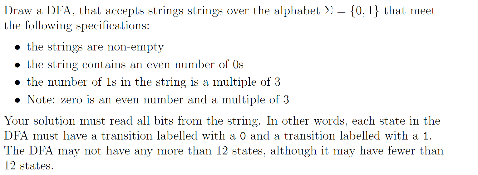 Solved Draw a DFA, that accepts strings strings over the | Chegg.com