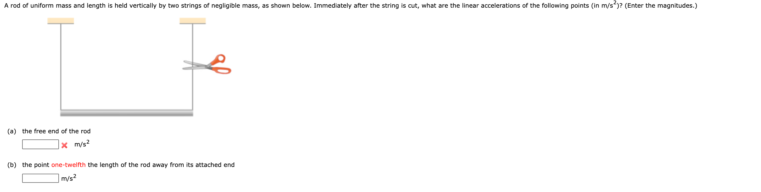 Solved A rod of uniform mass and length is held vertically | Chegg.com