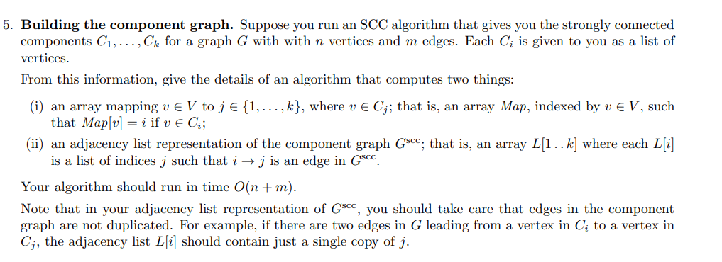 5. Building the component graph. Suppose you run an | Chegg.com