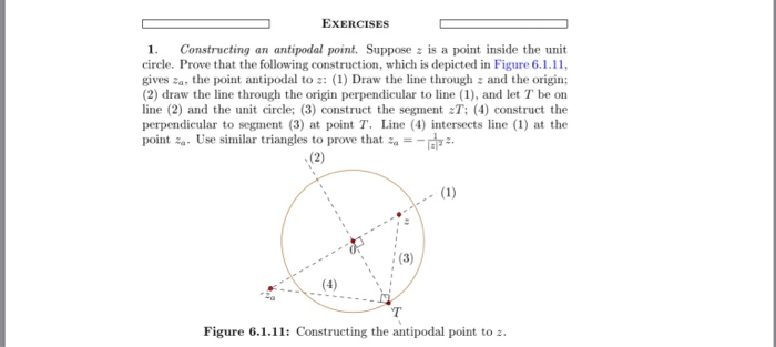 Solved EXERCISES 1. Constructing an antipodal point. Suppose | Chegg.com