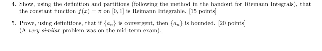 Solved 4. Show, using the definition and partitions | Chegg.com