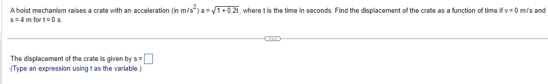 Solved A hoist mechanism raises a crate with an acceleration | Chegg.com