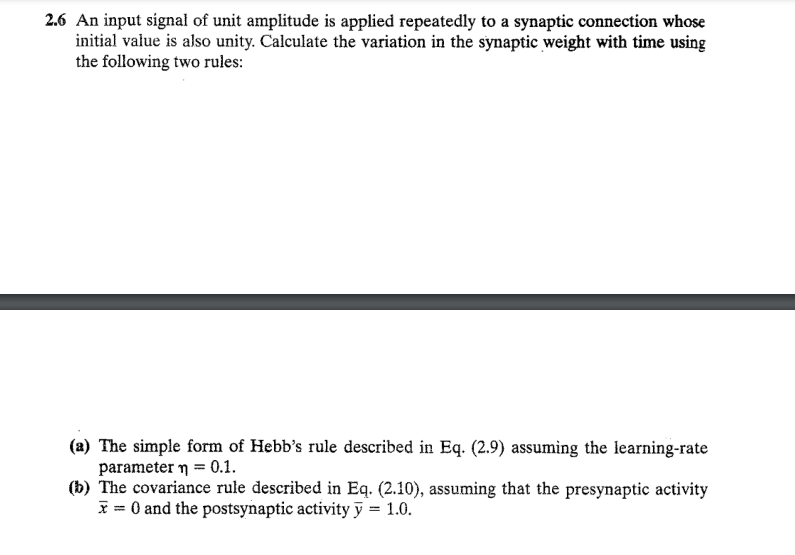 Solved 2.6 An input signal of unit amplitude is applied | Chegg.com
