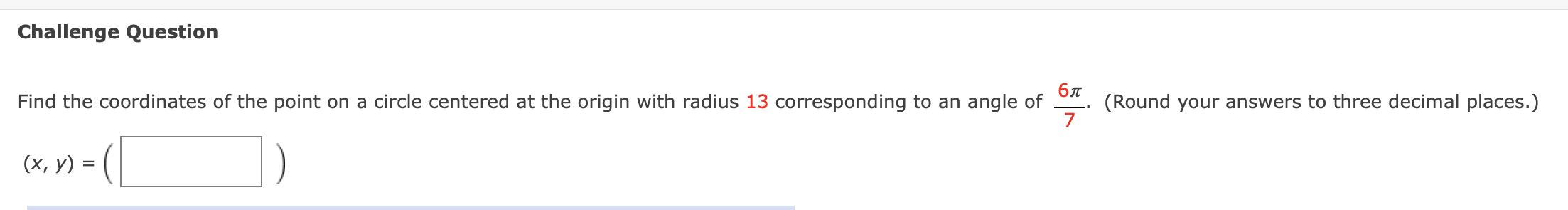Solved Find the coordinates of the point on a circle | Chegg.com