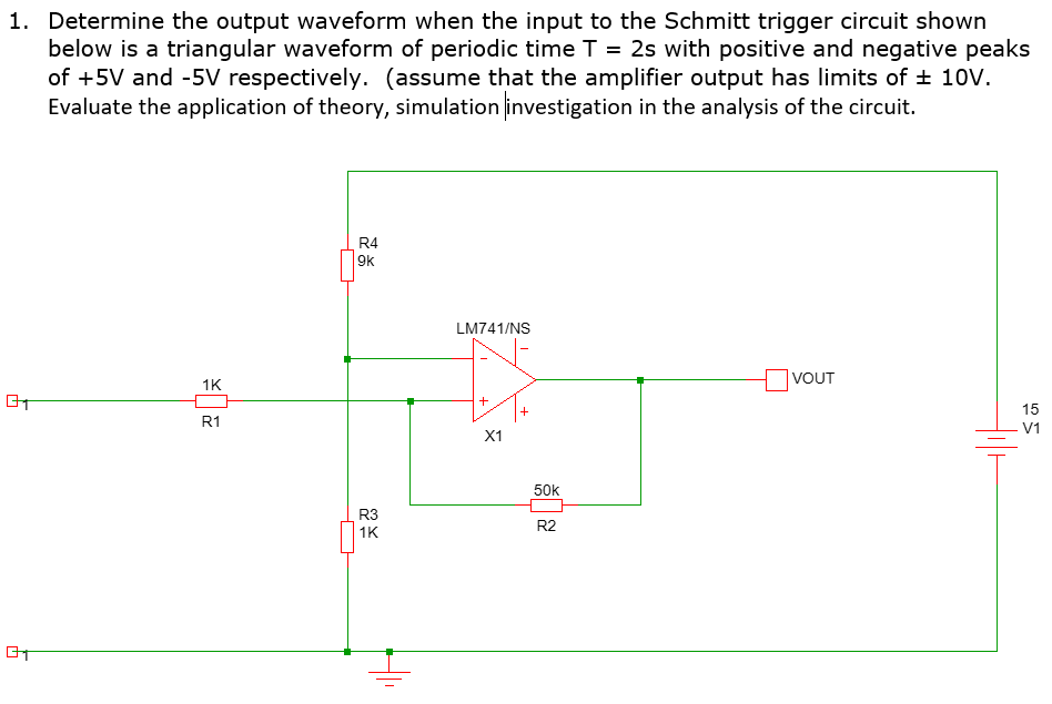 Solved 1. Determine the output waveform when the input to | Chegg.com