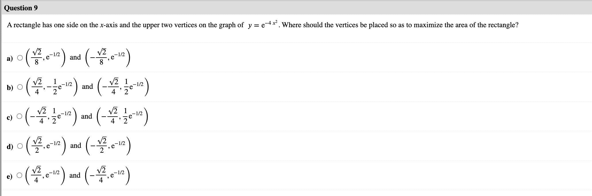 Solved Question 9 A rectangle has one side on the x-axis and | Chegg.com