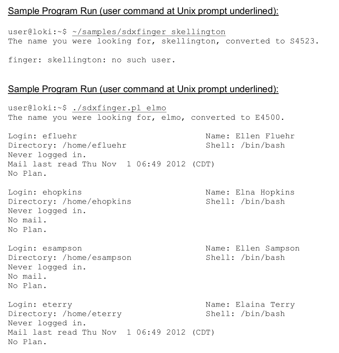 Sample Program Run (user command at Unix prompt | Chegg.com