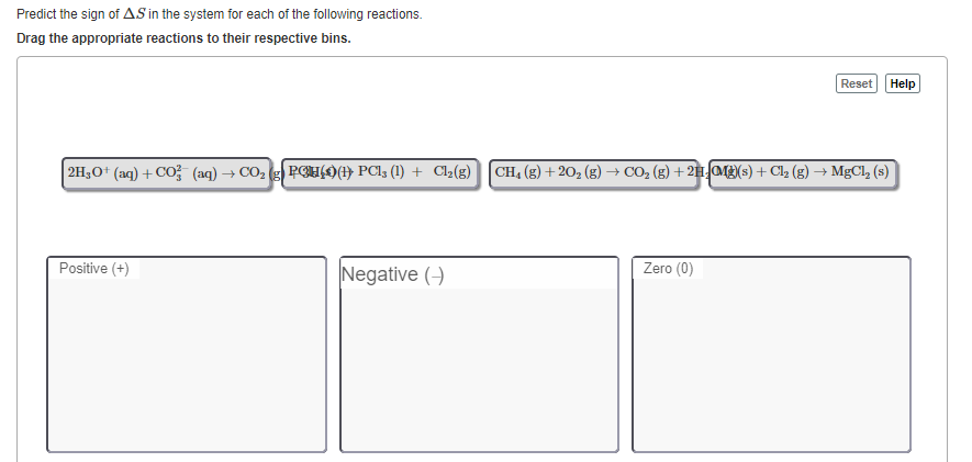 Solved Predict the sign of the entropy change in the system | Chegg.com