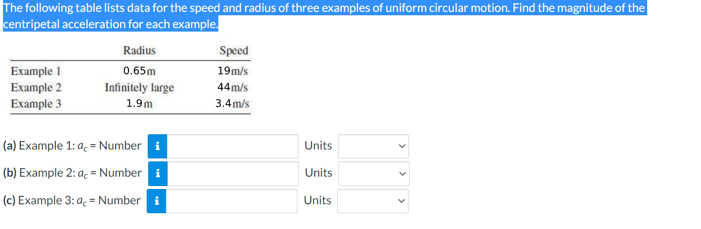 Solved The following table lists data for the speed and | Chegg.com