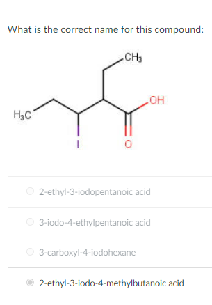 Solved What is the correct name for this compound: CH3 LOH | Chegg.com