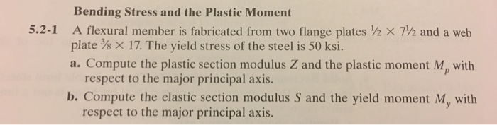 Solved Bending Stress and the Plastic Moment A flexural | Chegg.com