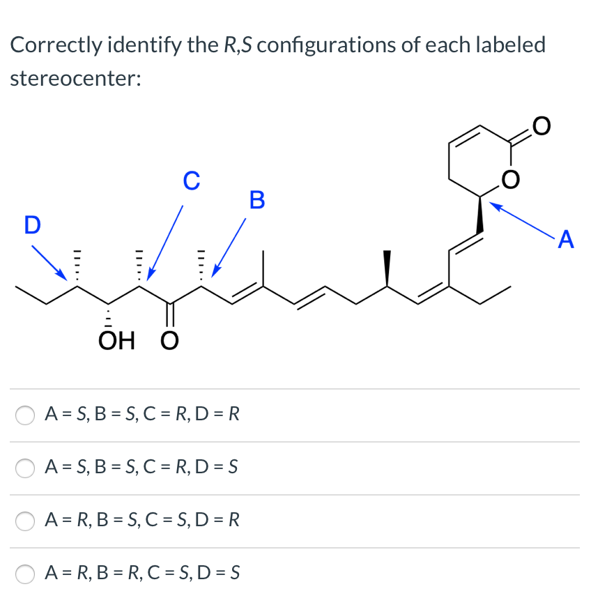Solved Correctly identify the R, S configurations of each | Chegg.com