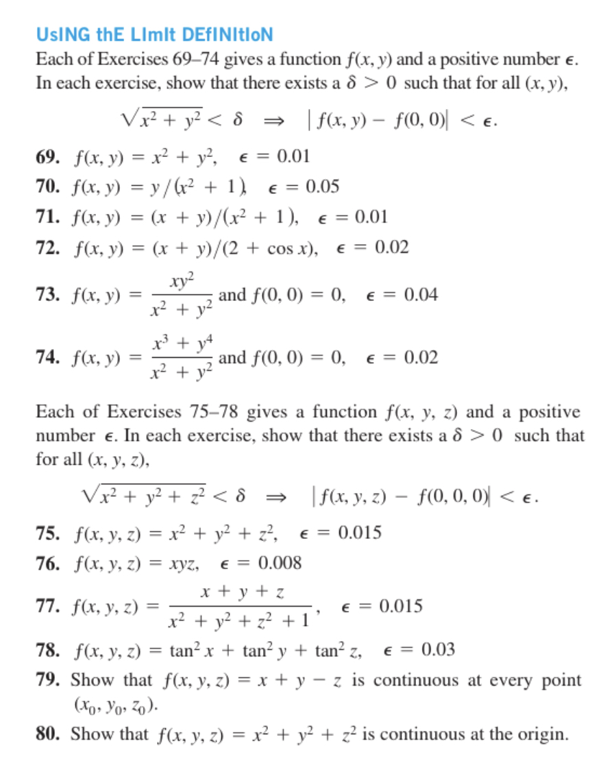 Solved UsING thE LImIt DEfINItloN Each of Exercises 69-74 | Chegg.com