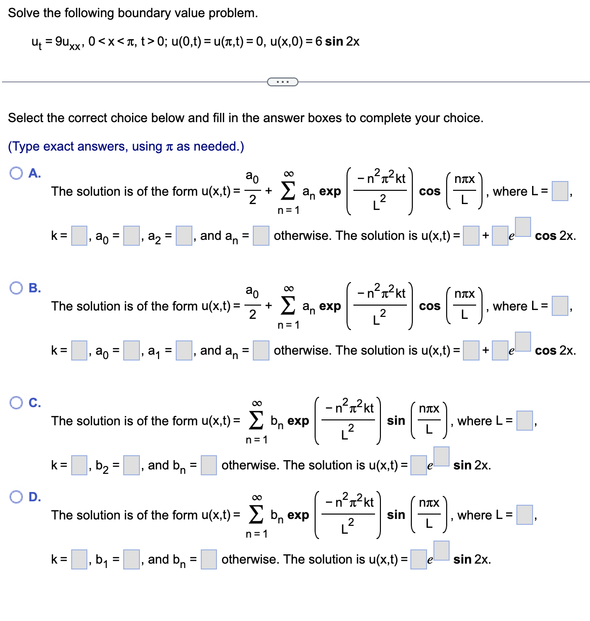 Solved Solve the following boundary value | Chegg.com