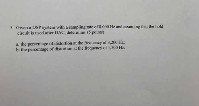 Solved Given a DSP system with a sampling rate of 8,000 Hz | Chegg.com