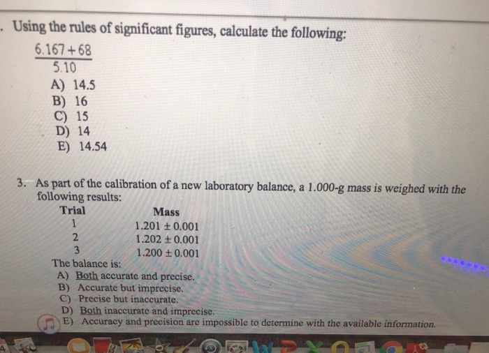 Solved Using the rules of significant figures, calculate the | Chegg.com
