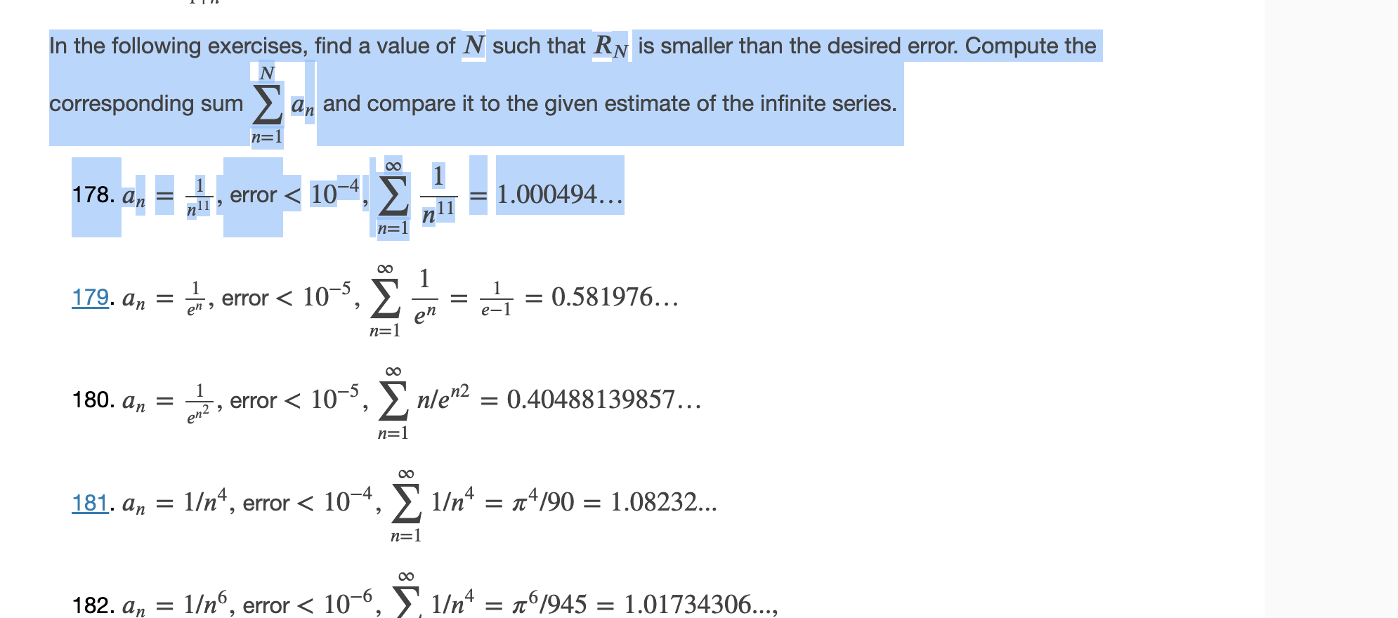 Solved In the following exercises, find a value of 𝑁 such | Chegg.com