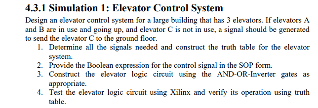 Please use in Multisim 4.3.1 Simulation 1: Elevator | Chegg.com Please use in Multisim 4.3.1 Simulation 1: Elevator | Chegg.com