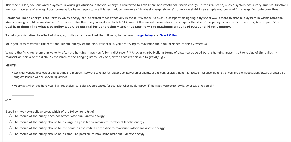 Solved This week in lab, you explored a system in which | Chegg.com