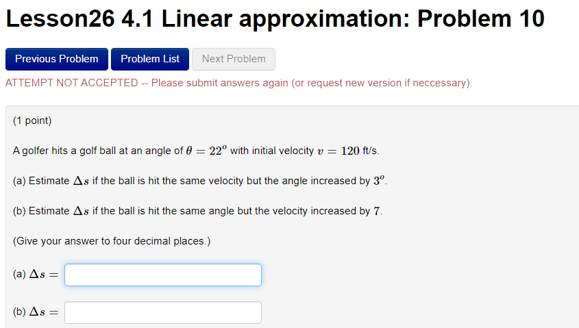 Solved Lesson26 4.1 Linear approximation: Problem 10 | Chegg.com