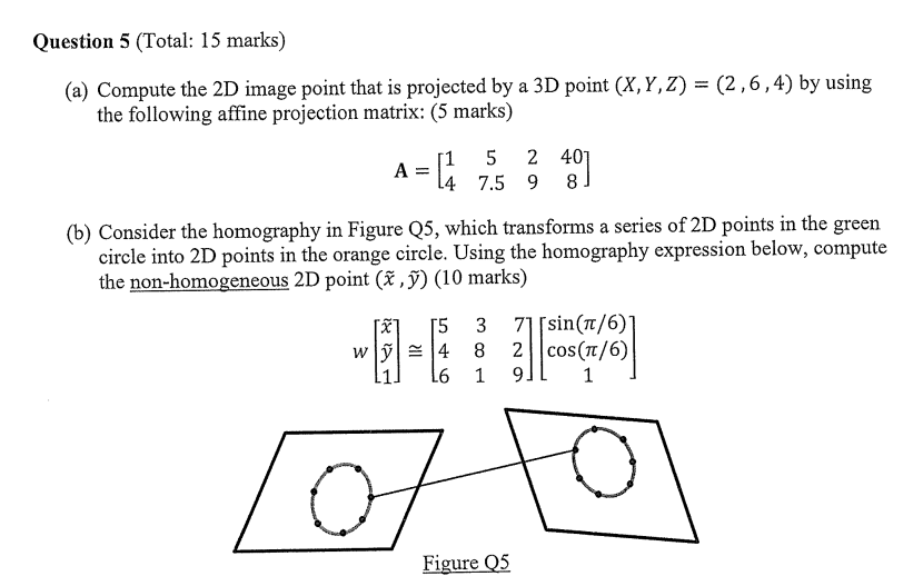 Solved Question 5 (Total: 15 ﻿marks)(a) ﻿Compute the 2D | Chegg.com