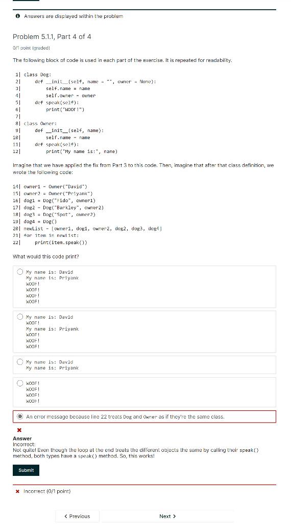 Solved Python Problem 5.1.1 Part 4 of 4. Objects. EdX. How | Chegg.com