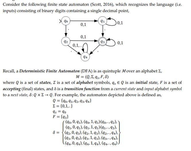 Solved Consider The Following Finite State Automaton Scott 