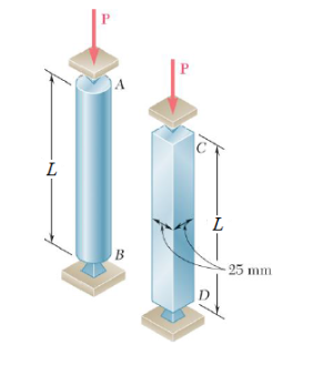 Solved Consider the square strut and the round strut shown. | Chegg.com