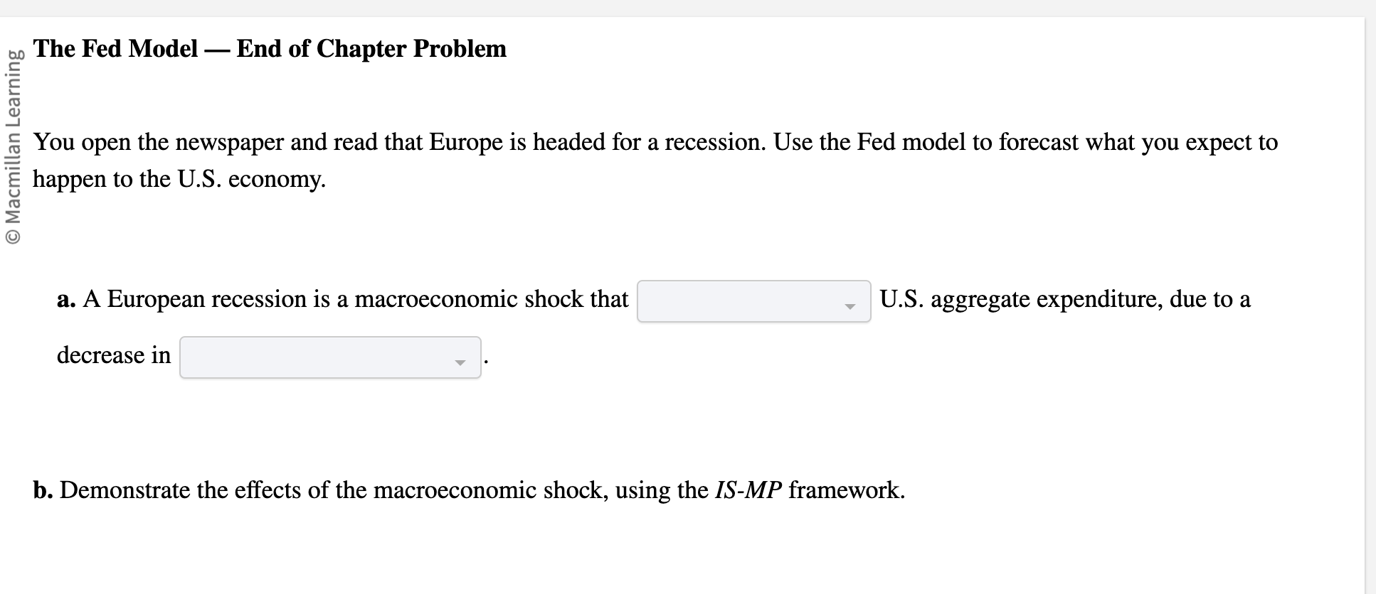 Solved The Fed Model — ﻿End of Chapter ProblemYou open the | Chegg.com