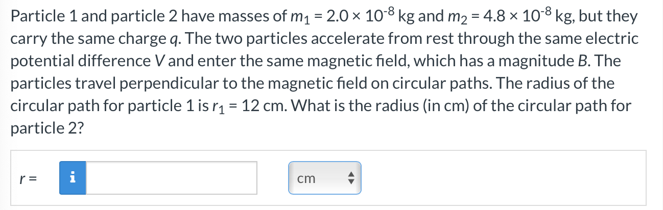 Solved Particle 1 and particle 2 have masses of m1=2.0×10−8 | Chegg.com