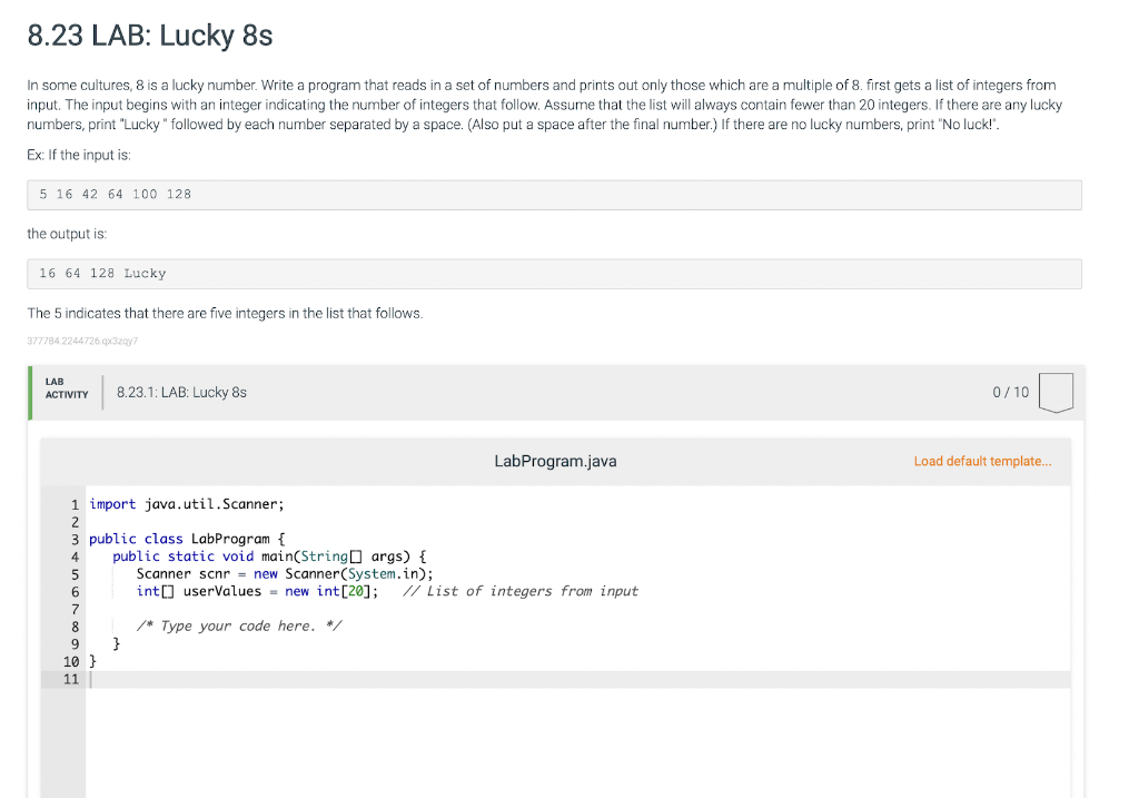 Solved 8.23 LAB: Lucky 8s In some cultures, 8 is a lucky | Chegg.com