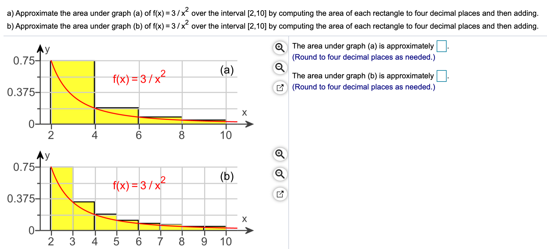 Solved a) Approximate the area under graph (a) of f(x) = | Chegg.com