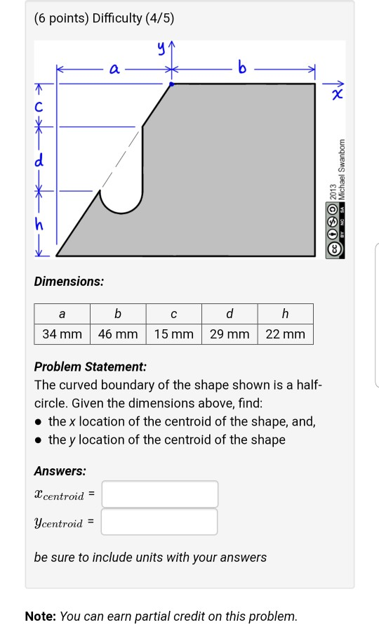 Solved (6 points) Difficulty (4/5) a C Dimensions: b h a C | Chegg.com