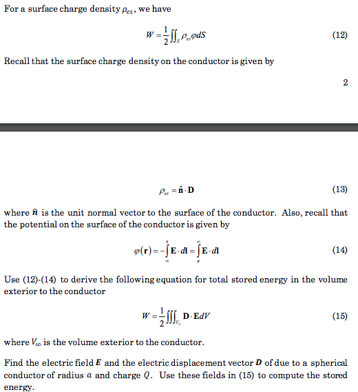 Solved For a surface charge density ρes, we have | Chegg.com
