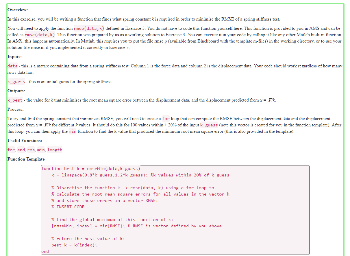 Overview: In this exercise, you will be writing a | Chegg.com