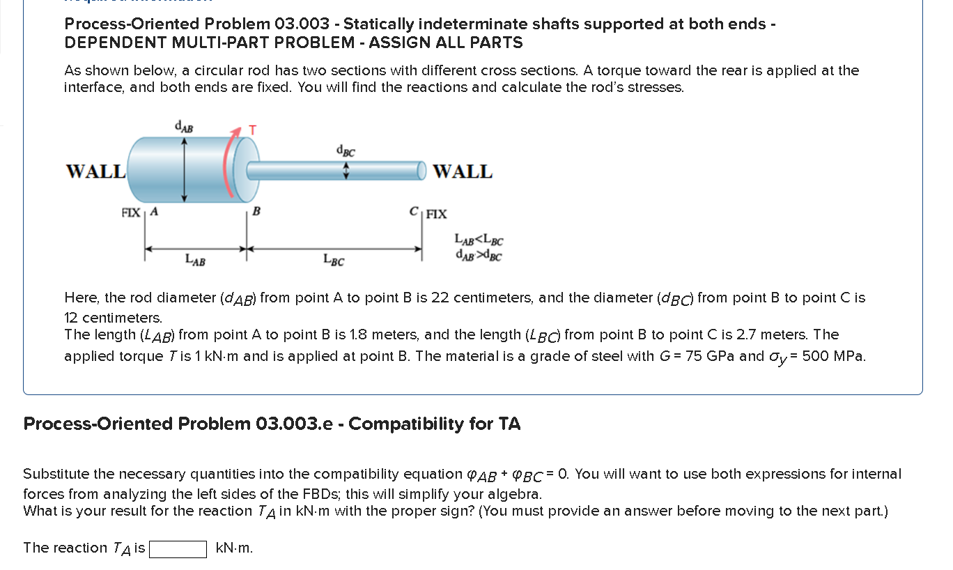 Solved Process-Oriented Problem 03.003 - Statically | Chegg.com