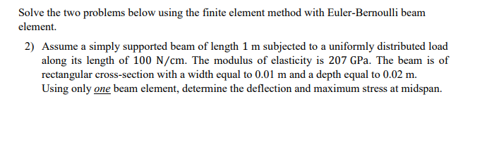Solved Solve the two problems below using the finite element | Chegg.com