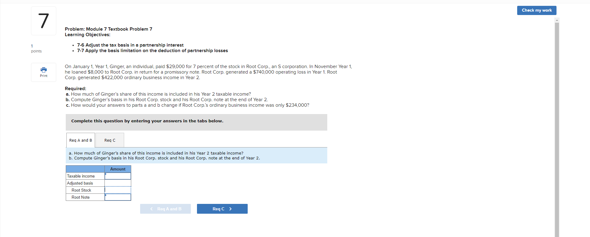 Solved Check my work 7 Problem: Module 7 Textbook Problem 7 | Chegg.com