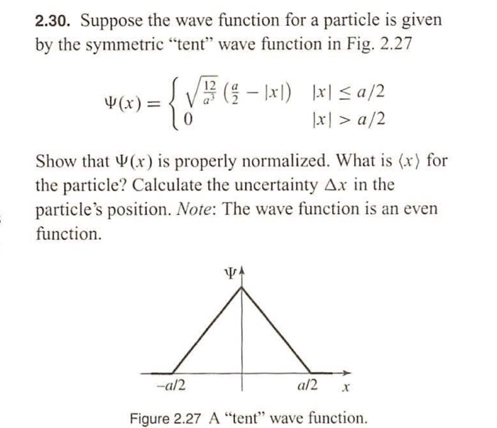 Solved Suppose the wave function for a particle is given by | Chegg.com