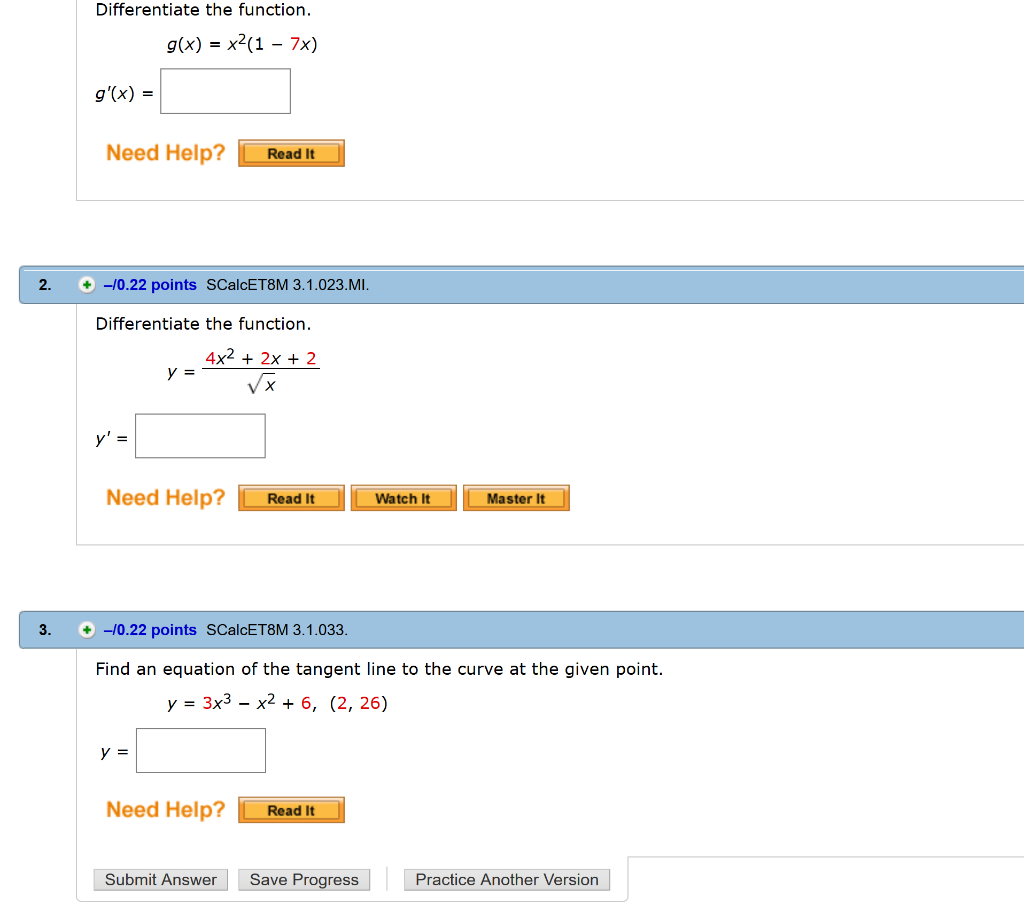 Solved Differentiate the function x2(1 - 7x) g(x) = g'(x) | Chegg.com