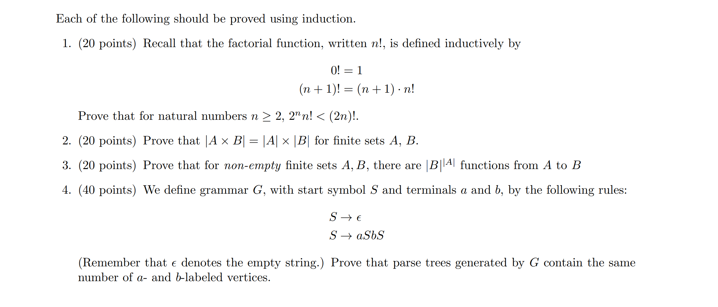 Solved Each of the following should be proved using | Chegg.com