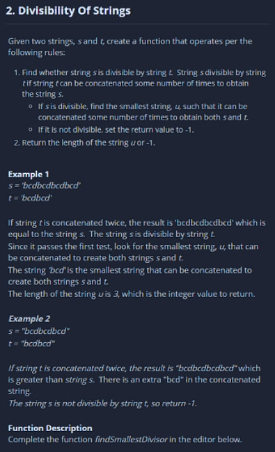 Solved 2. Divisibility of Strings Given two strings, sand t, | Chegg.com Solved 2. Divisibility of Strings Given two strings, sand t, | Chegg.com