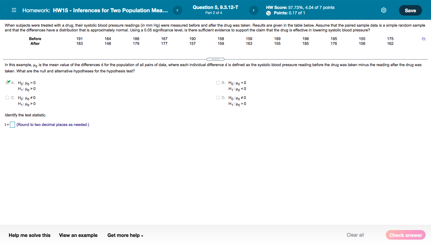 Solved Homework: HW15 - Inferences for Two Population Mea... | Chegg.com