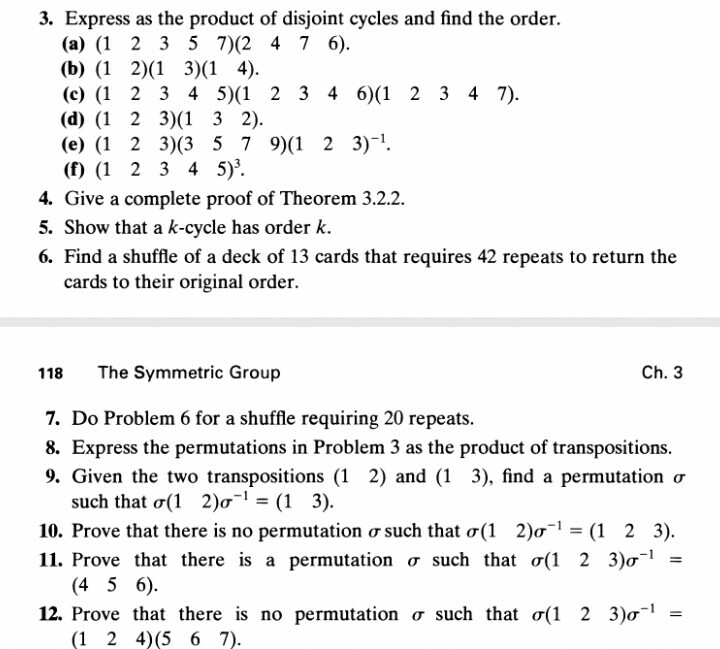 Solved 3. Express as the product of disjoint cycles and find | Chegg.com
