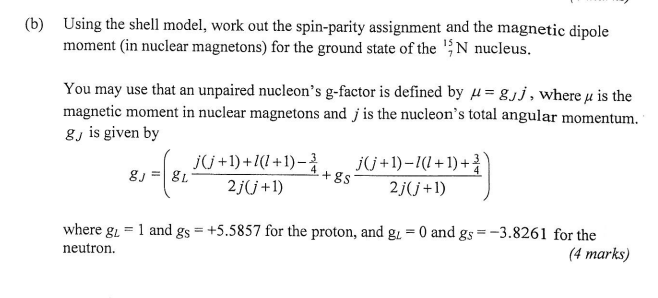 Solved Using the shell model, work out the spin-parity | Chegg.com