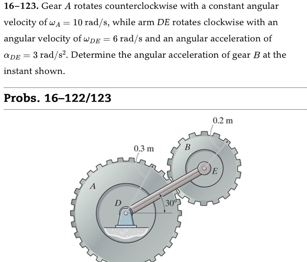 Solved 16-123. Gear A rotates counterclockwise with a | Chegg.com