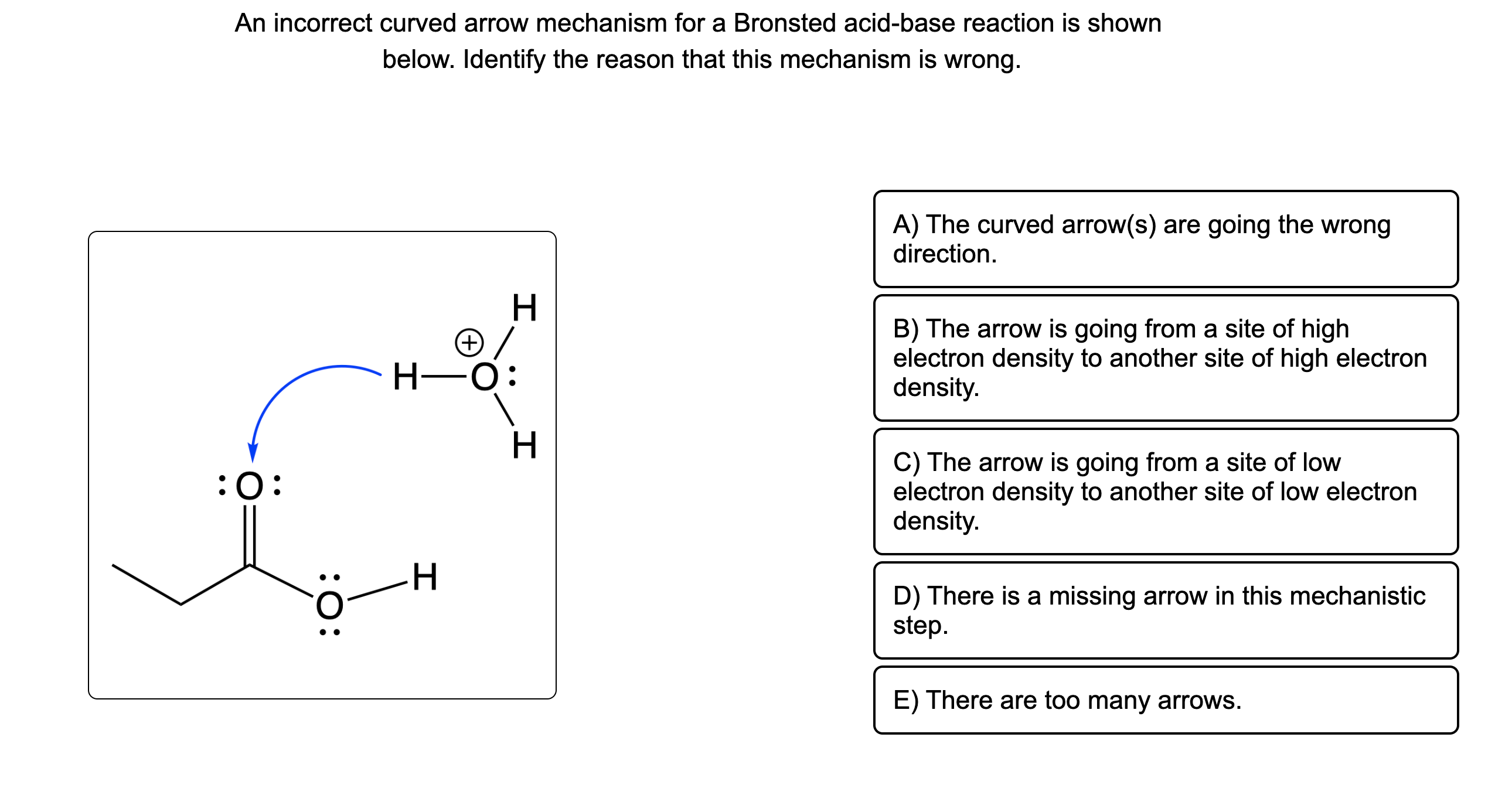 Solved An incorrect curved arrow mechanism for a Bronsted | Chegg.com