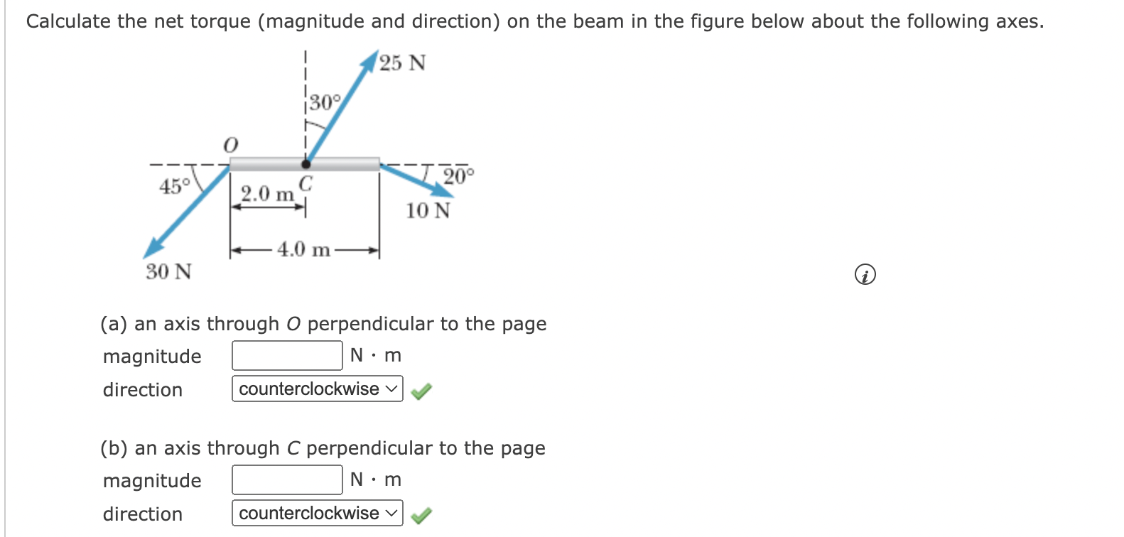 Solved alculate the net torque (magnitude and direction) on | Chegg.com